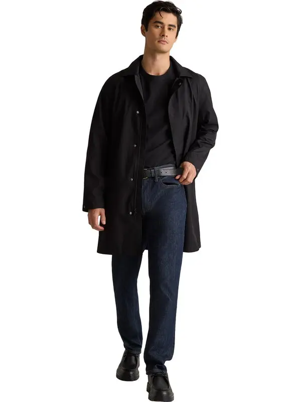 Quince Weatherproof Long Rain Jacket - True Black