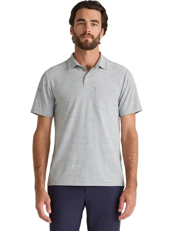 Quince Propique Performance Polo - Light Grey