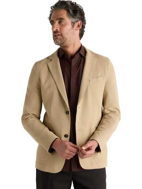 Quince Cotton Pique Knit Blazer - Khaki