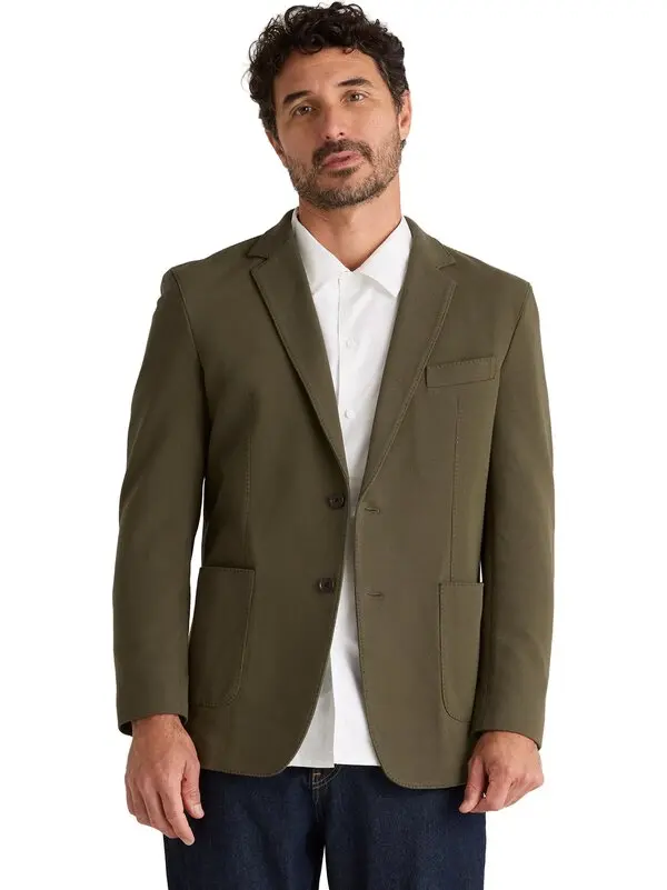Quince Cotton Pique Knit Blazer - Olive