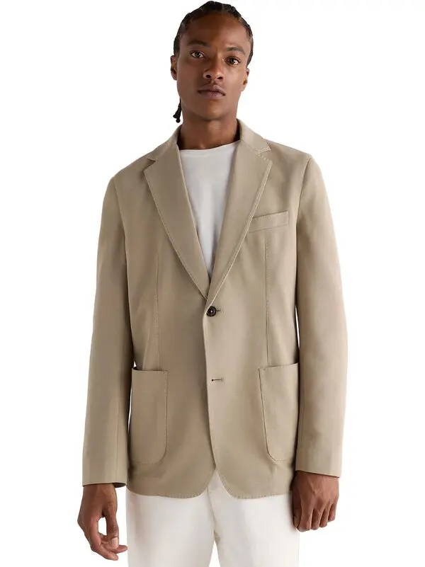 Quince Cotton Pique Knit Blazer - Sand Dune
