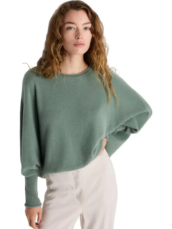 Quince Mongolian Cashmere Batwing Sweater - Sea Spray Green