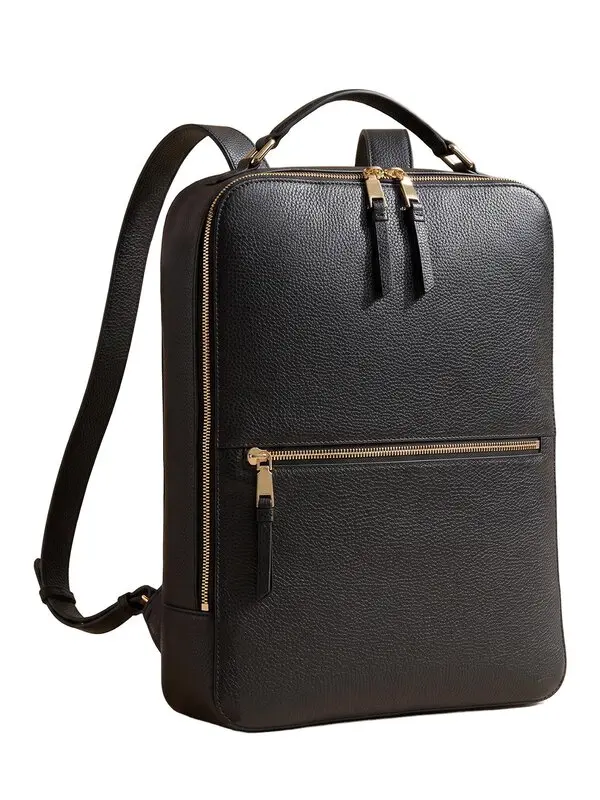 Quince Marlow Italian Leather Laptop Backpack - Black