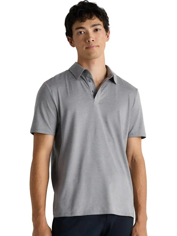 Quince Super Soft Performance Polo Shirt - Heather Grey