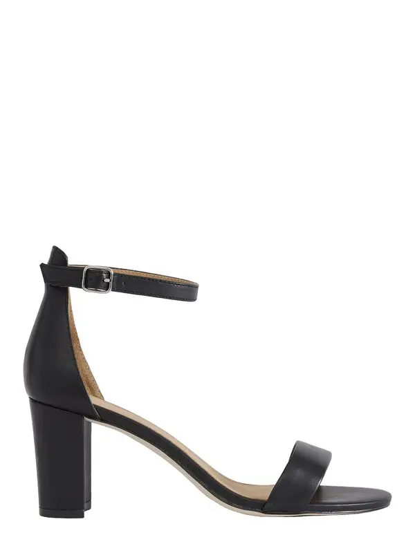 Quince Italian Leather Block Heel - Black