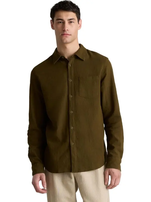 Quince Stretch Selvage Shirt - Olive