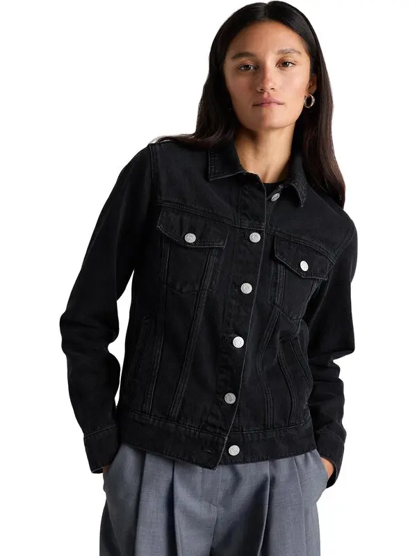 Quince Denim Trucker Jacket - Washed Black