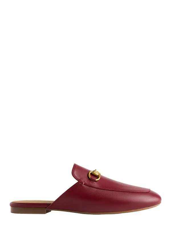 Quince Italian Leather Horsebit Loafer Mule - Garnet
