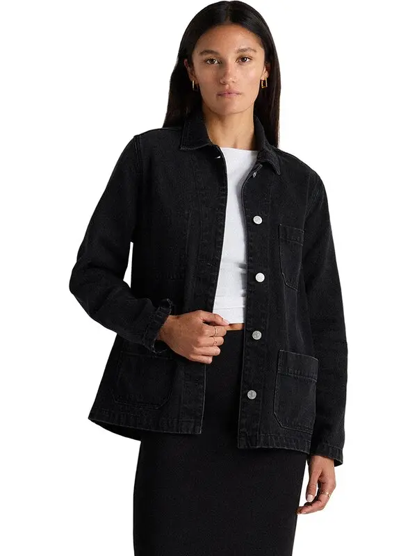 Quince Denim Chore Jacket - Washed Black