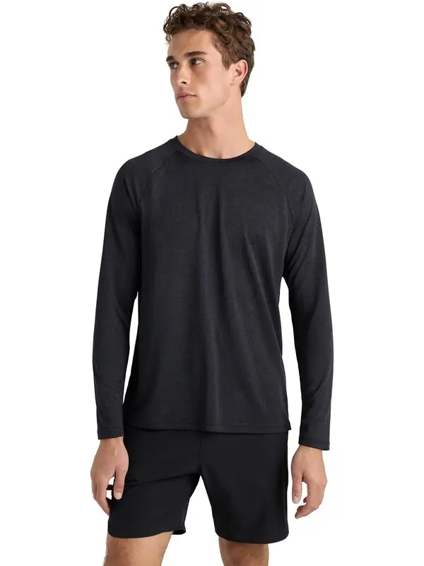Quince Mesh Performance Training Long Sleeve T-shirt - Heather Black