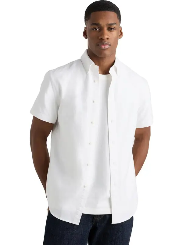 Quince Short Sleeve Oxford Shirt - White