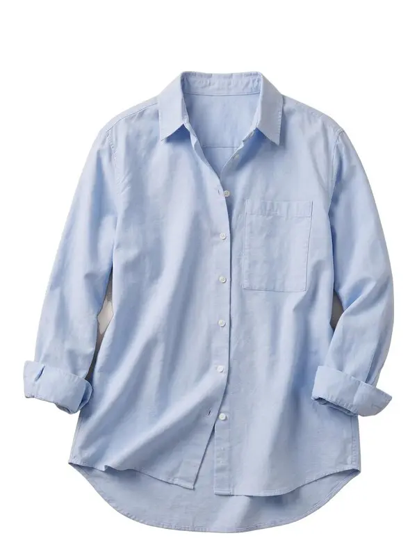 Quince Organic Cotton Relaxed Oxford Shirt - Pale Blue