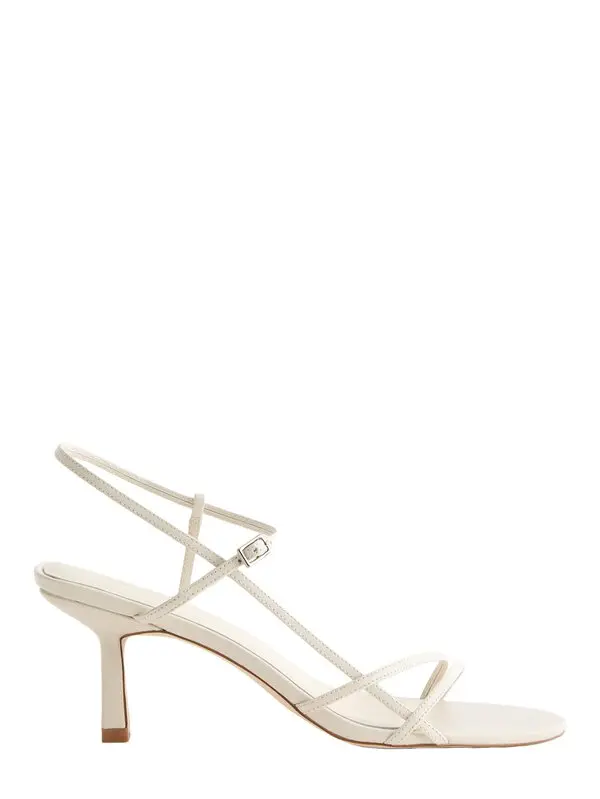 Quince Italian Leather 70mm Strappy Heel - Bone