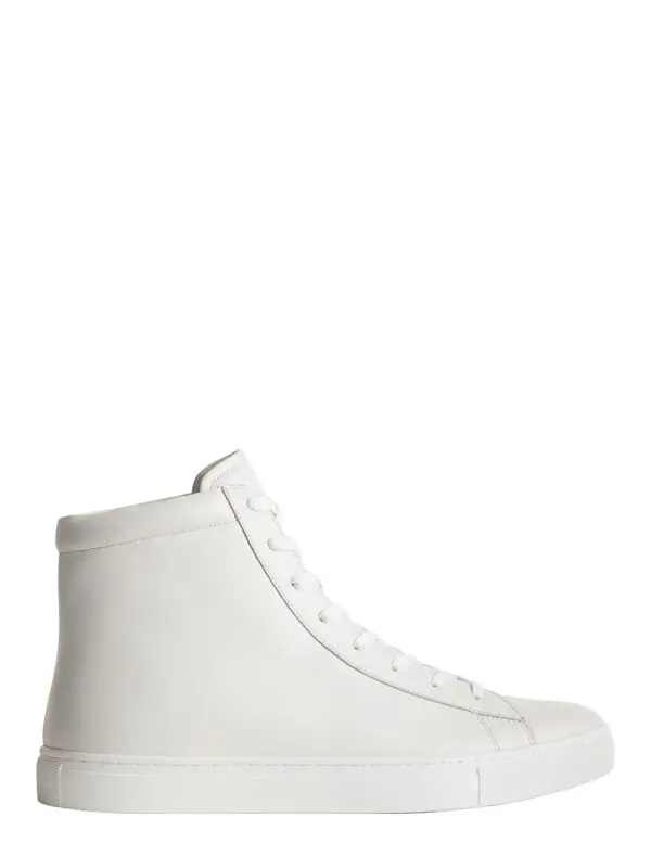 Quince Italian Leather High Top Sneakers - White