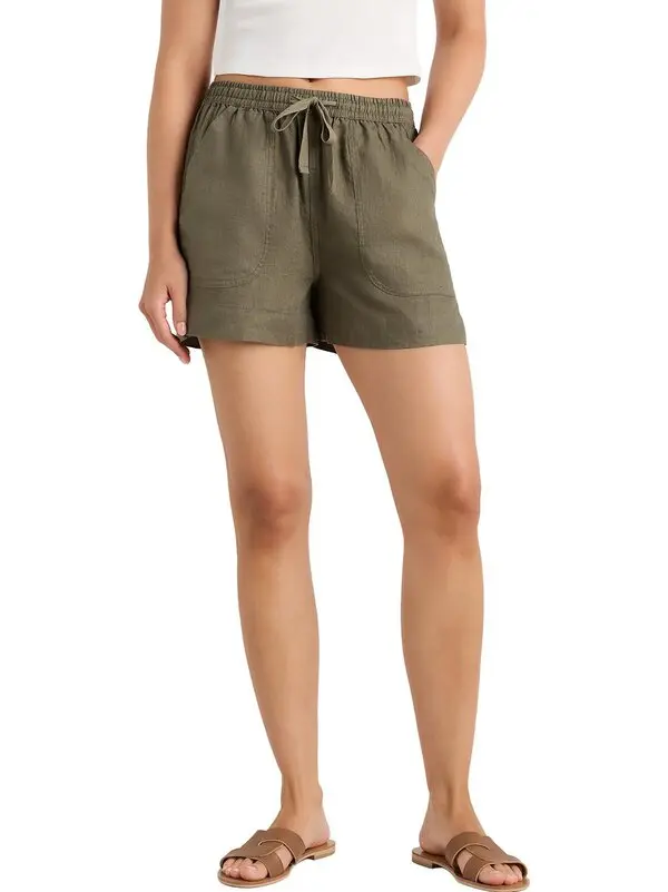 Quince European Linen Shorts - Bayberry Olive
