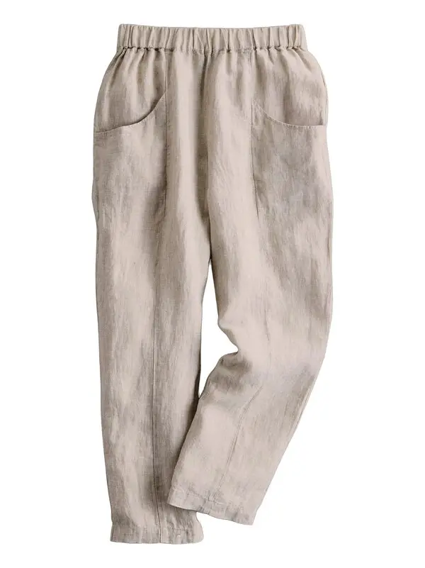 Quince 100% European Linen Tapered Ankle Pants - Flax