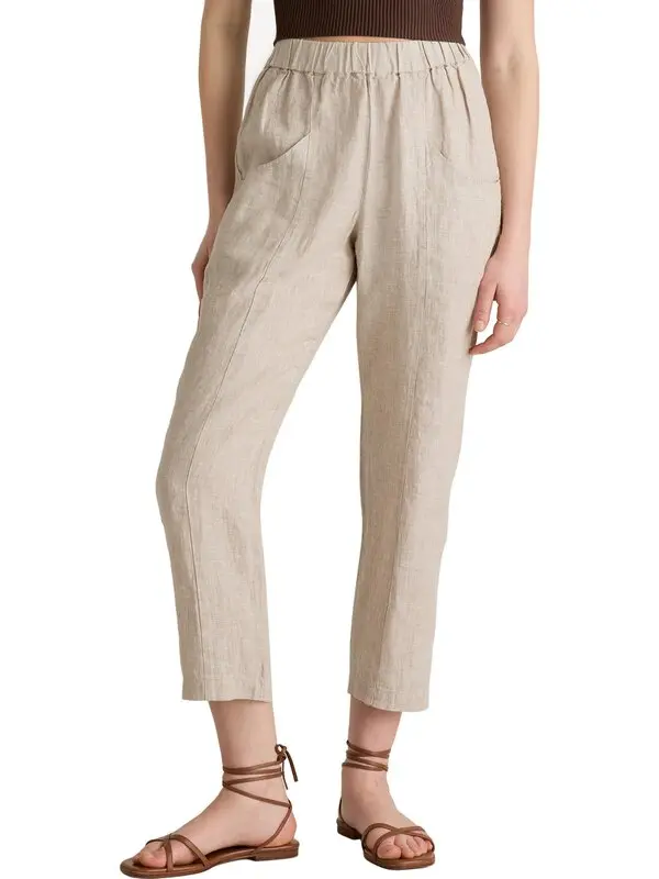 Quince European Linen Tapered Pants - Flax