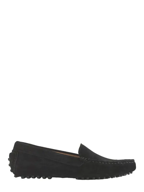 Quince Suede Driver Loafer - Black