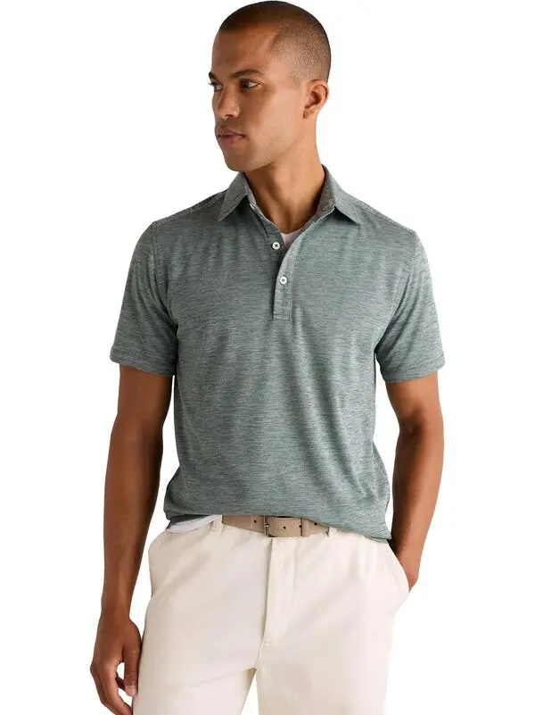 Quince Commuter Stretch Pique Polo - Pine Green