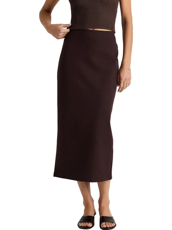 Quince Ultra-stretch Ponte Maxi Pencil Skirt - Espresso