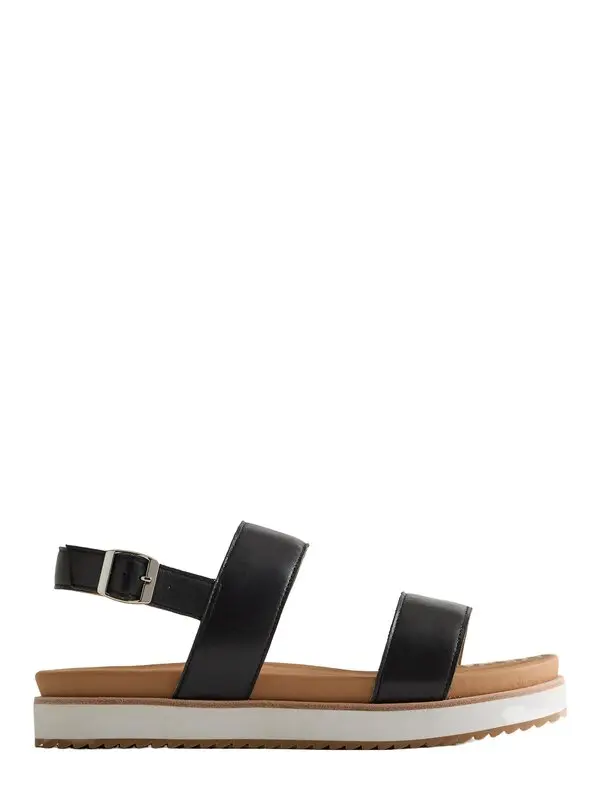 Quince Italian Leather Platform Sandals - Black