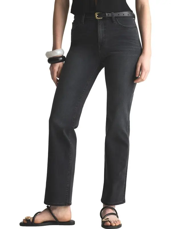 Quince Bella Stretch Straight Jeans - Faded Black