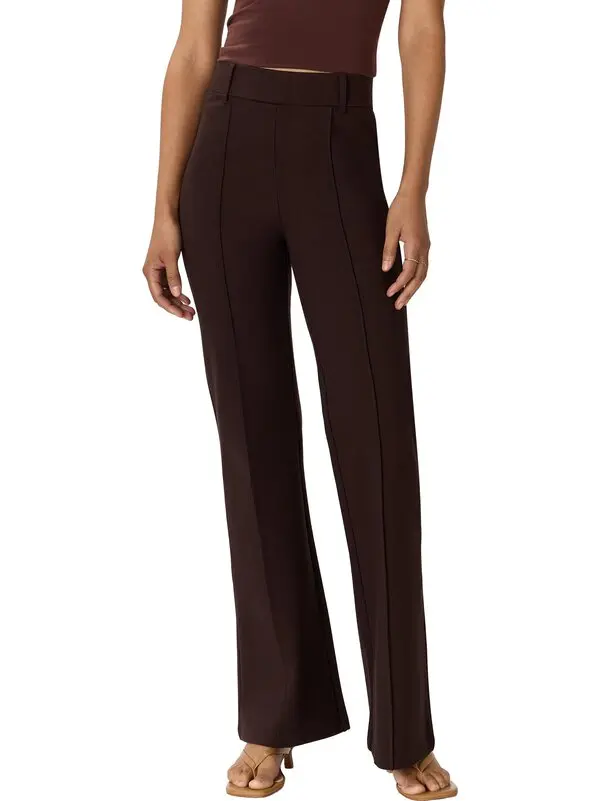 Quince Ultra-stretch Ponte Flare Leg Trousers - Espresso