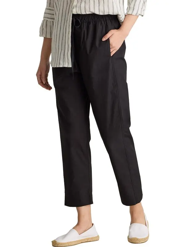 Quince Organic Cotton Pull-on Pants - Black