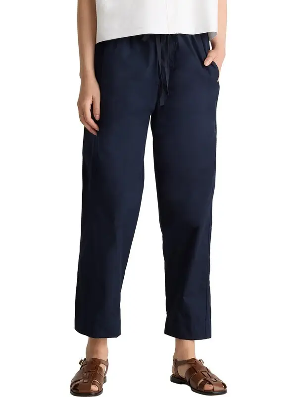 Quince Organic Cotton Pull-on Pants - Navy