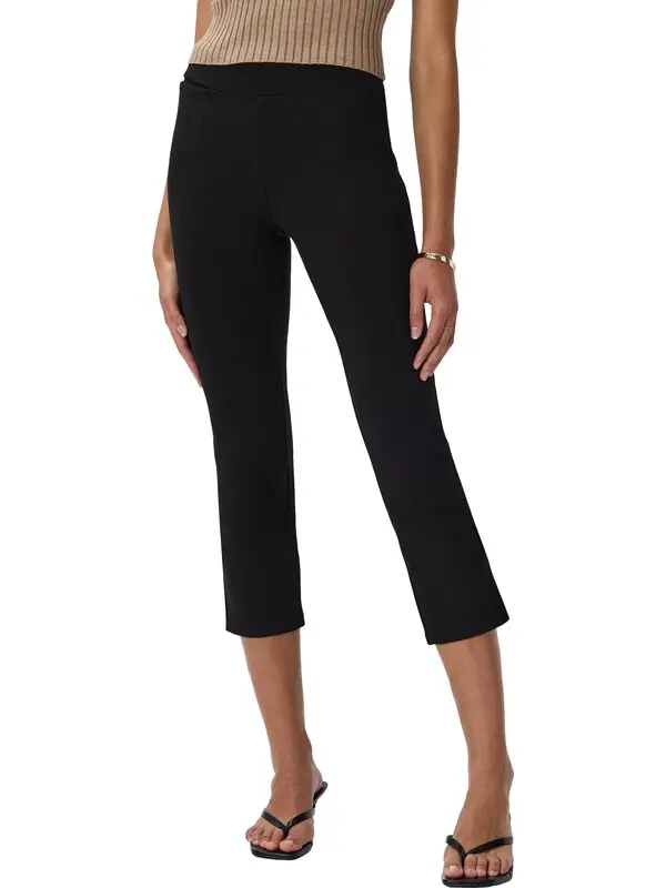 Quince Ultra-stretch Ponte Kick Flare Trousers - Black