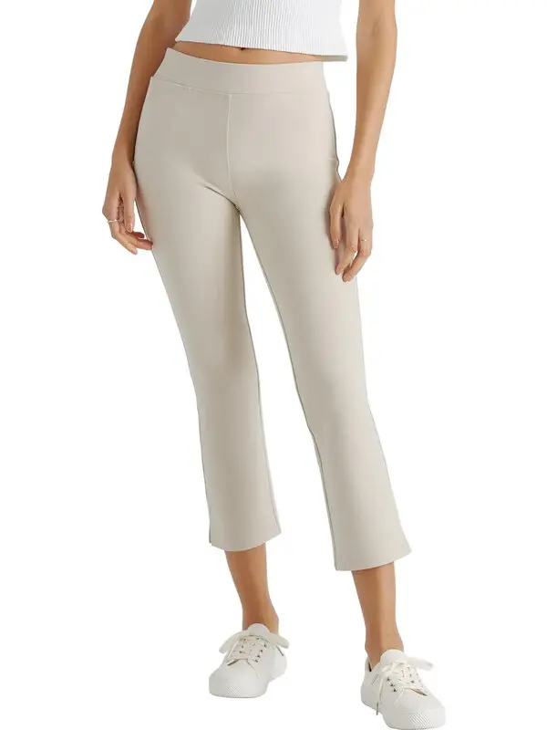 Quince Ultra-stretch Ponte Kick Flare Pants - Ecru