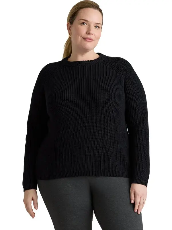 Quince Fisherman Crew Neck Sweater - Black