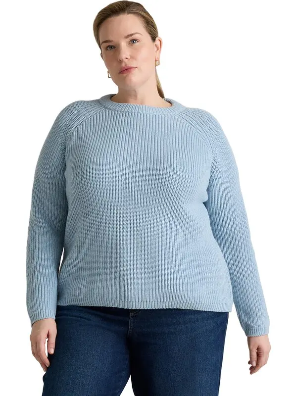 Quince Fisherman Crew Neck Sweater - Sky Blue