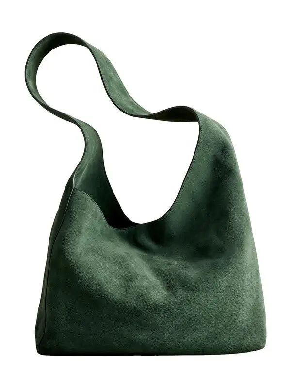 Quince Esme Suede Shoulder Bag - Basilico