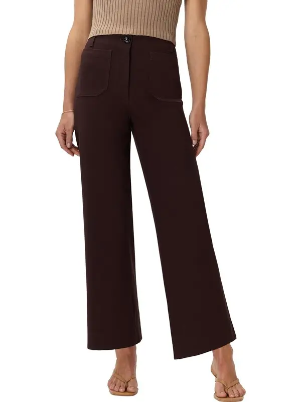 Quince Ultra-stretch Ponte Cropped Wide Leg Pants - Espresso
