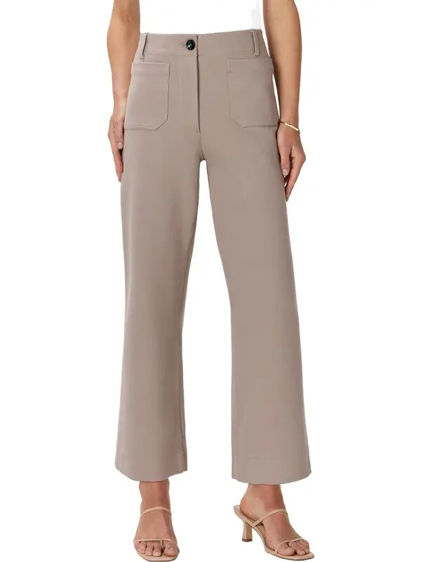 Quince Ultra-stretch Ponte Cropped Wide Leg Pants - Morel Grey