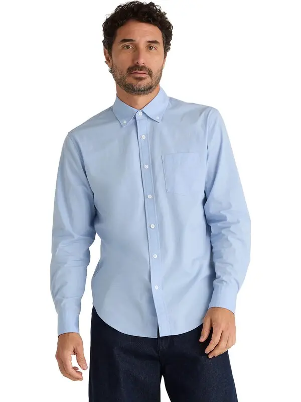 Quince Stretch Poplin Shirt - Light Blue