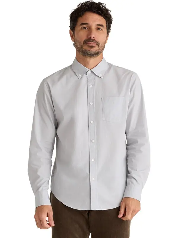 Quince Stretch Poplin Shirt - Light Grey