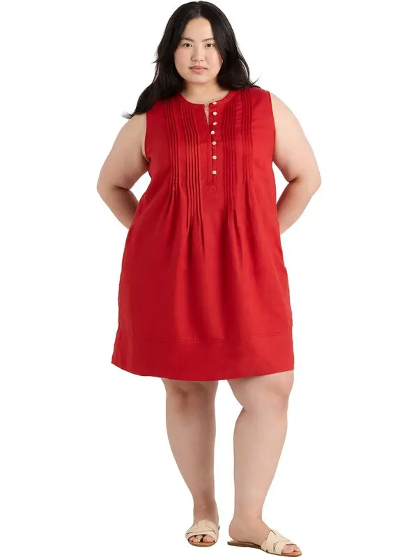 Quince Sleeveless Linen Swing Dress - Chile