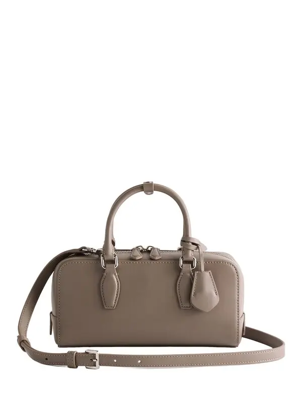 Quince Italian Leather Mini Bowler Satchel - Mink