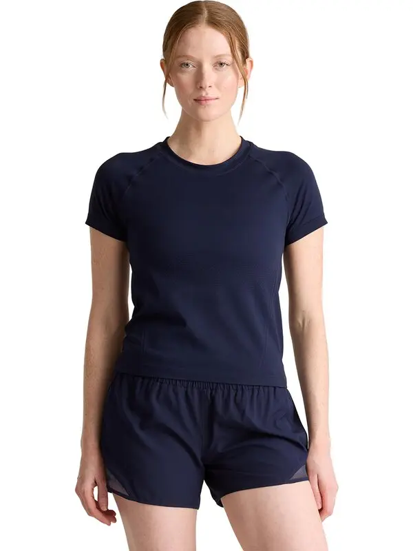 Quince Seamless Waist-length T-shirt - Deep Navy