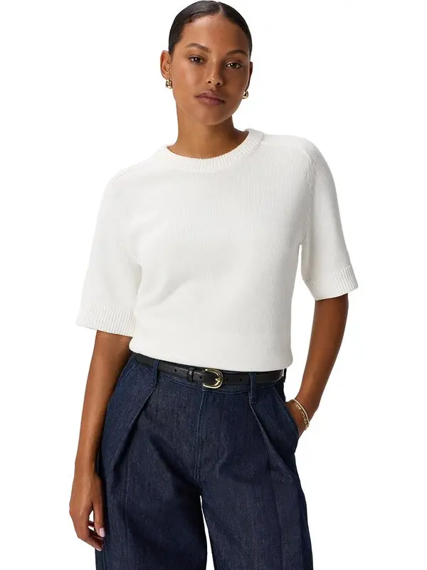 Quince Organic Cotton Sweater Tee - Ivory