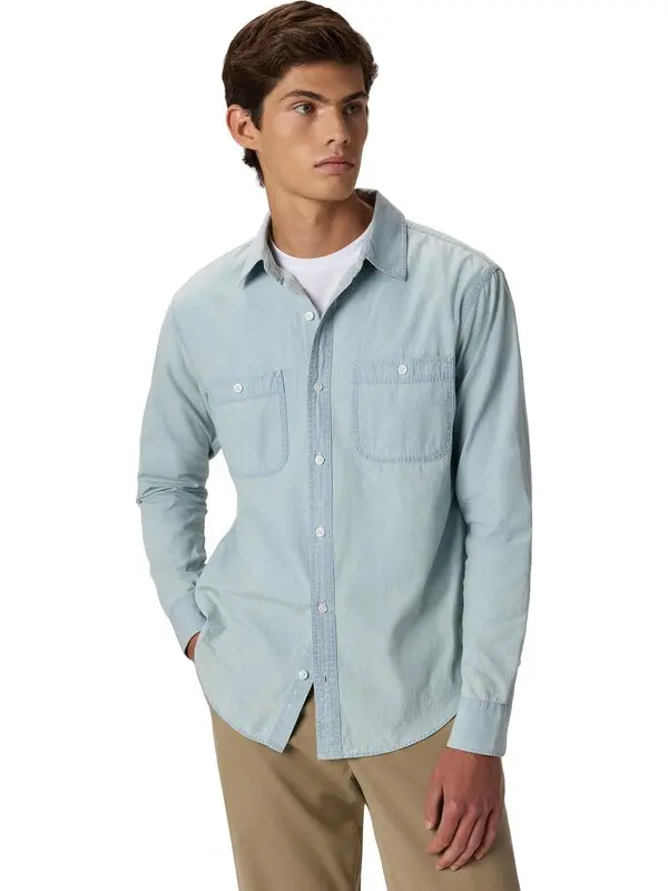 Quince 100% Organic Chambray Long Sleeve Shirt - Light Chambray