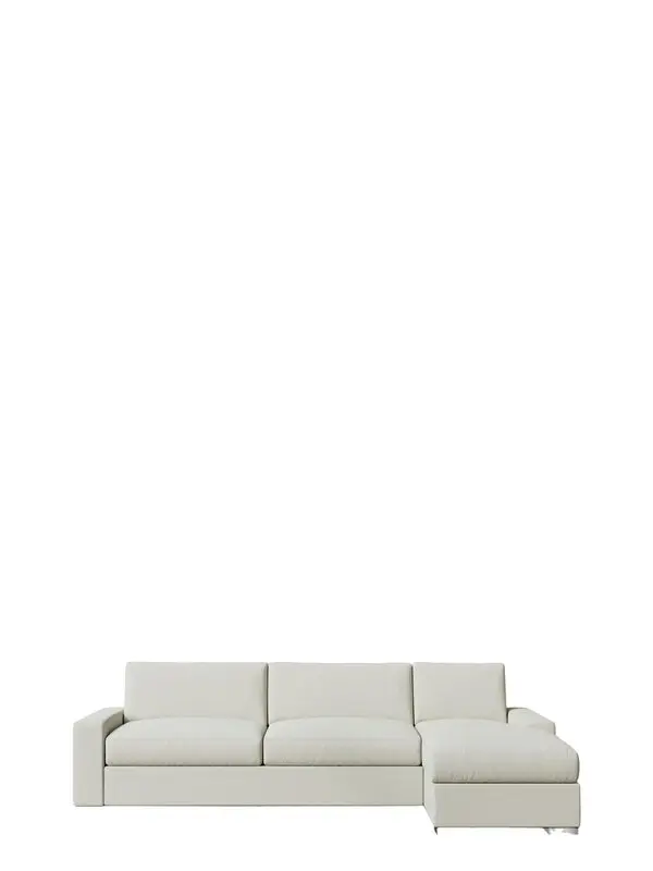 Quince Stillman Chaise Sectional In Performance Basketweave - Ivory