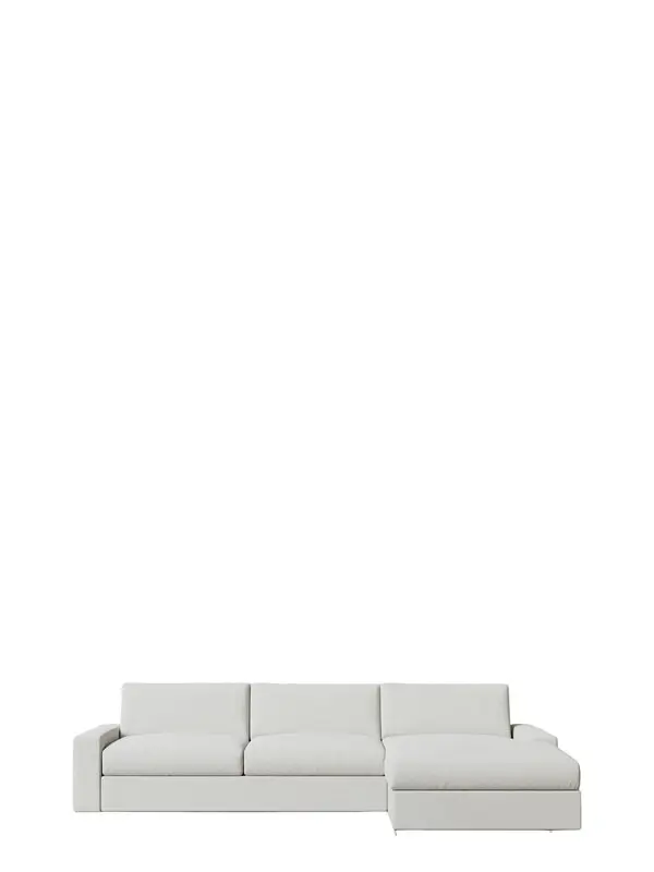 Quince Stillman Chaise Sectional In Performance Basketweave - Snow