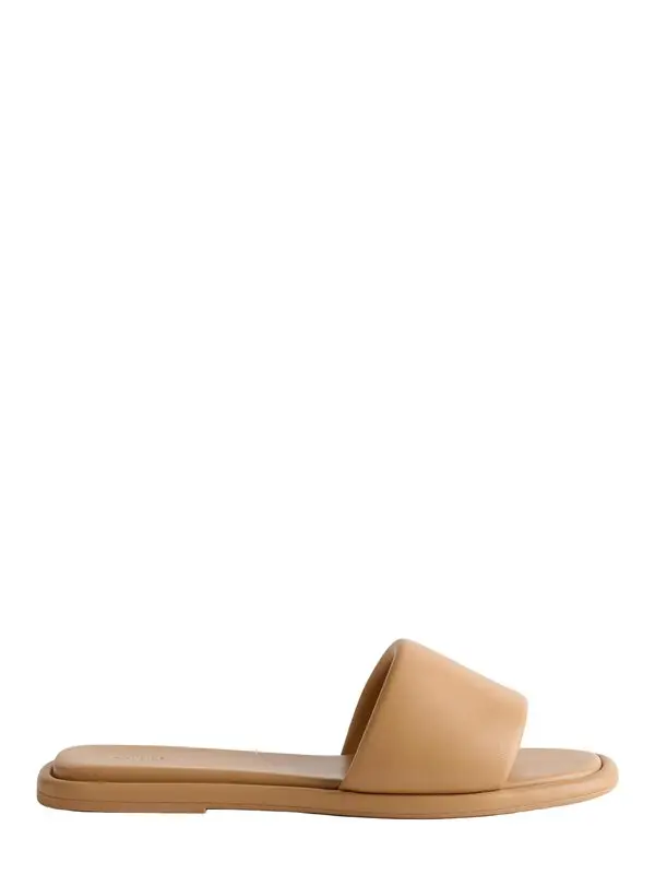 Quince Italian Leather Slide Sandal - Cashew