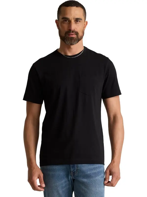 Quince 100% Pima Cotton Luxe Touch Pocket T-shirt - Bold Black