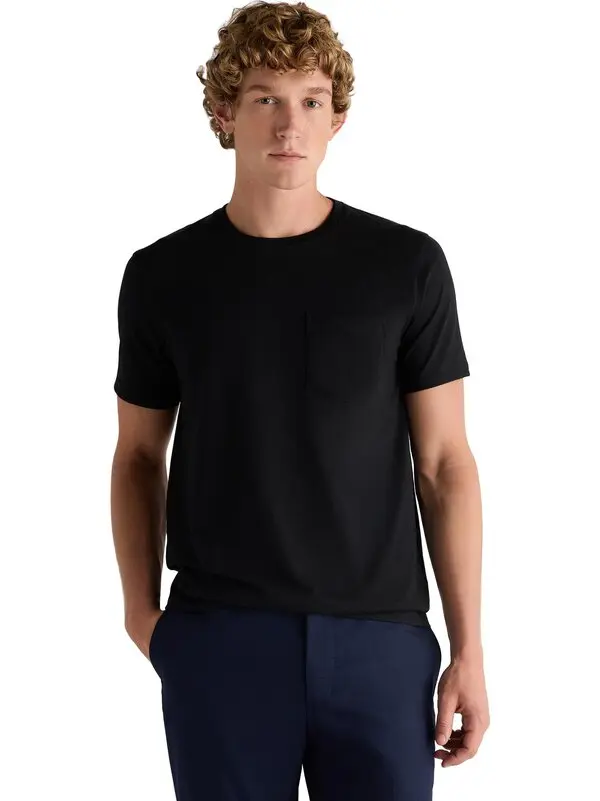 Quince 100% Pima Cotton Luxe Touch Pocket T-shirt - Bold Black