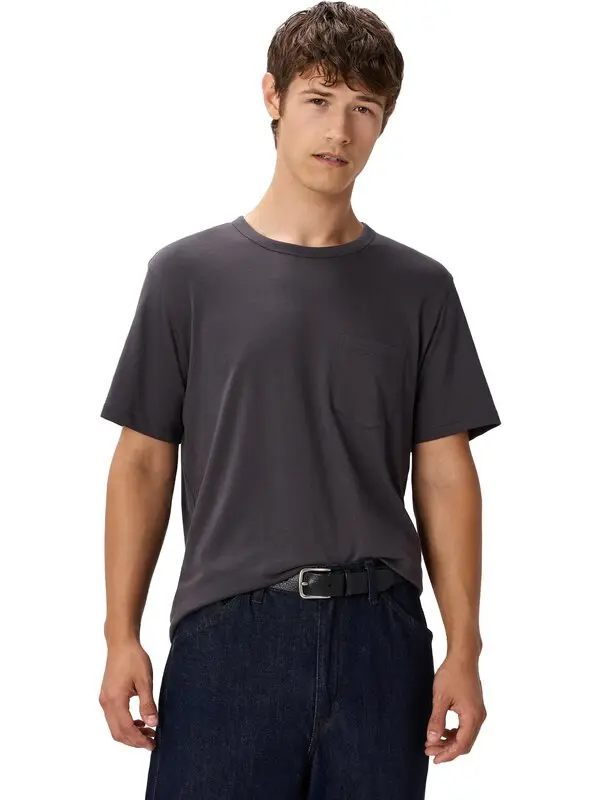 Quince 100% Pima Cotton Luxe Touch Pocket T-shirt - Dark Coal