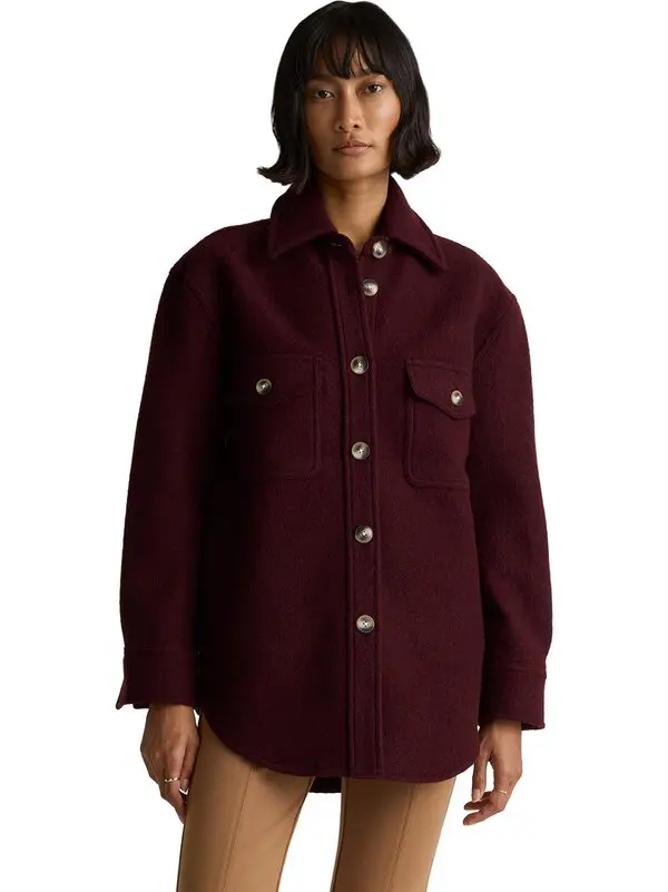 Quince Merino Wool Shirt Jacket - Mulled Wine
